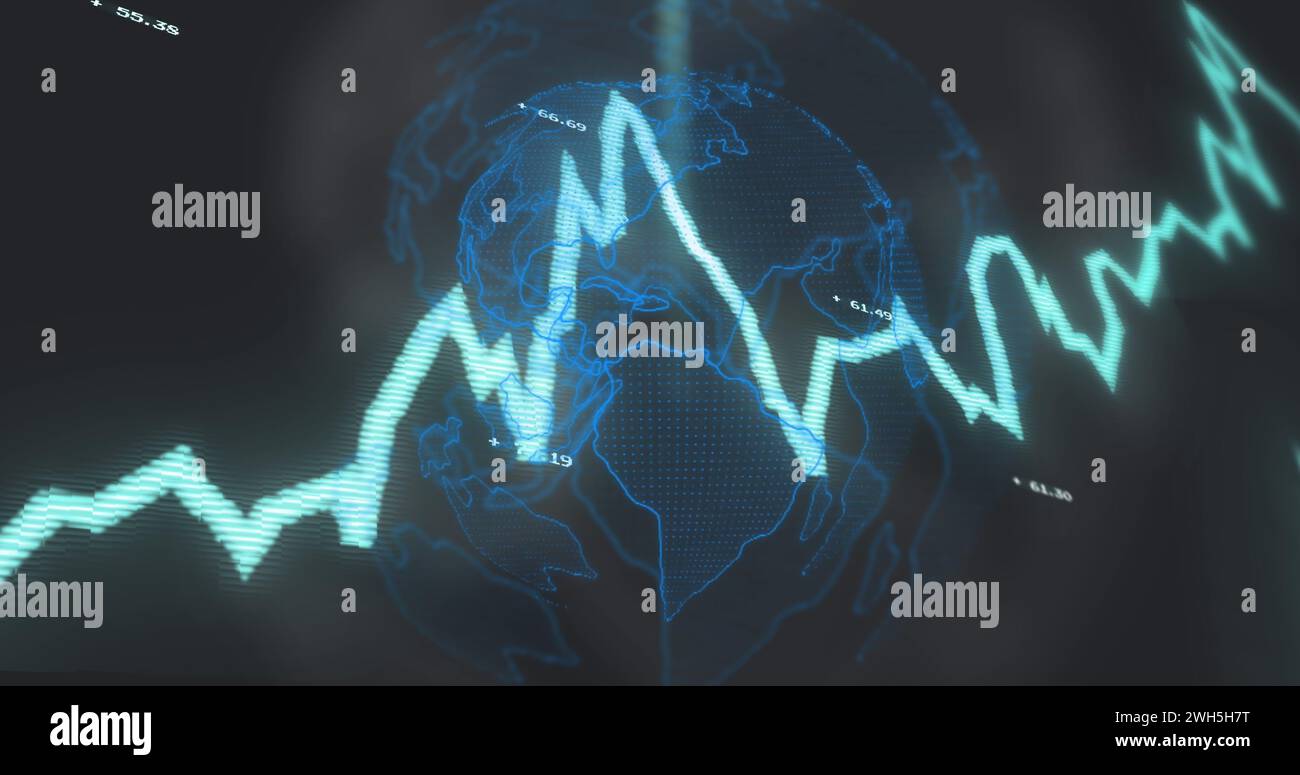 Animation world map data globe hi-res stock photography and images - Alamy