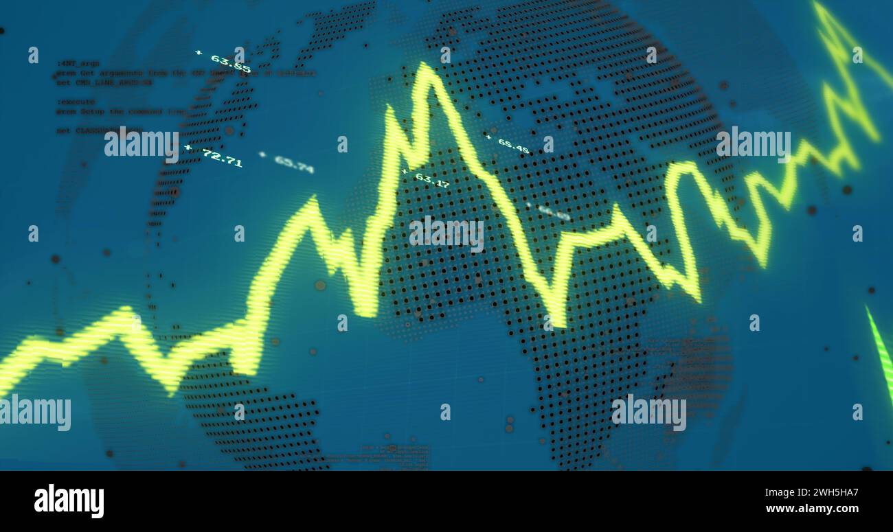 Animation blue graph processing data hi-res stock photography and ...