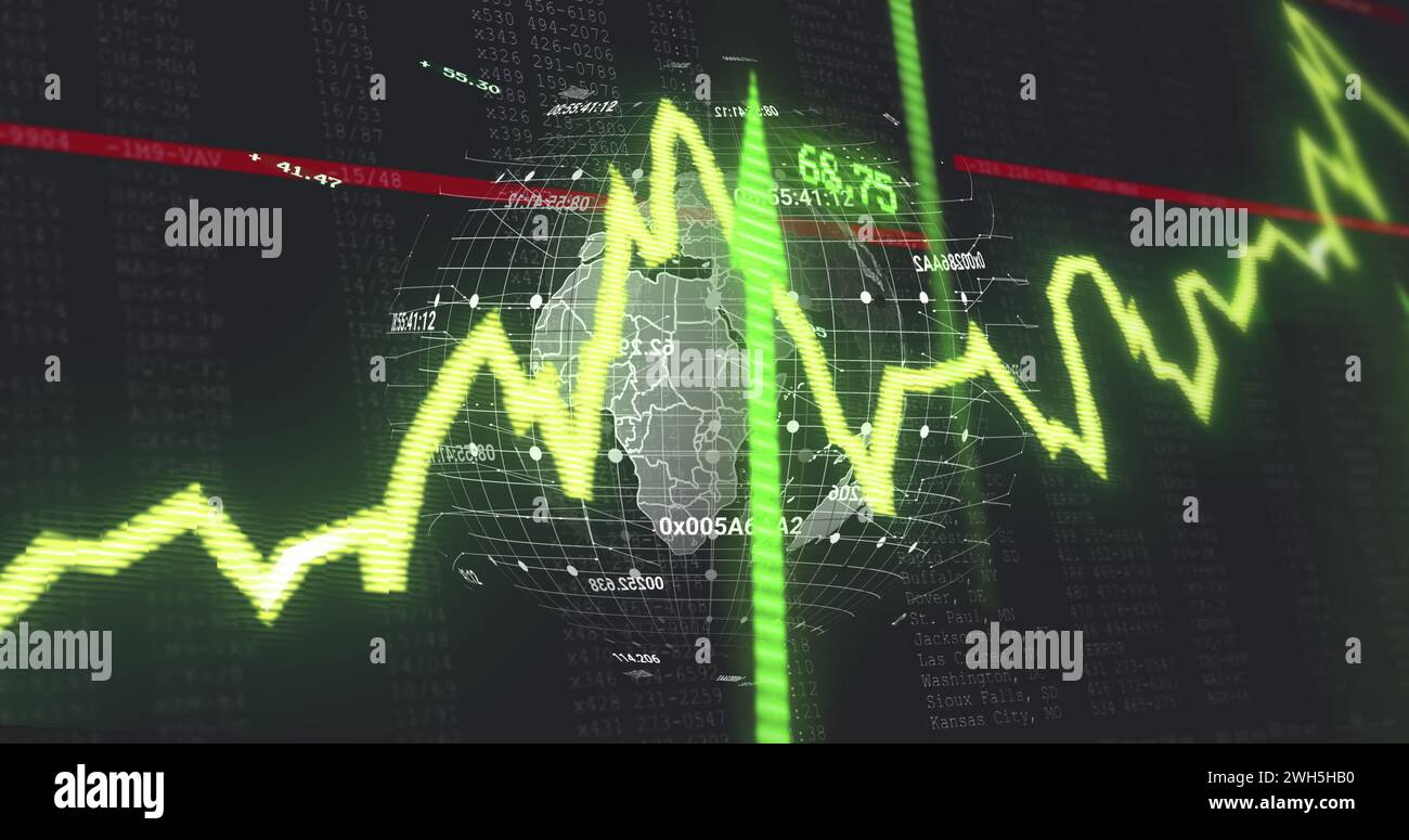 Animation world map data globe hi-res stock photography and images - Alamy