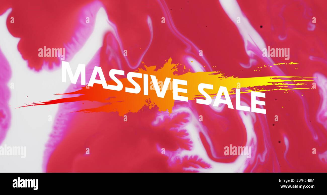 Image of massive sale text and shapes on black background Stock Photo ...