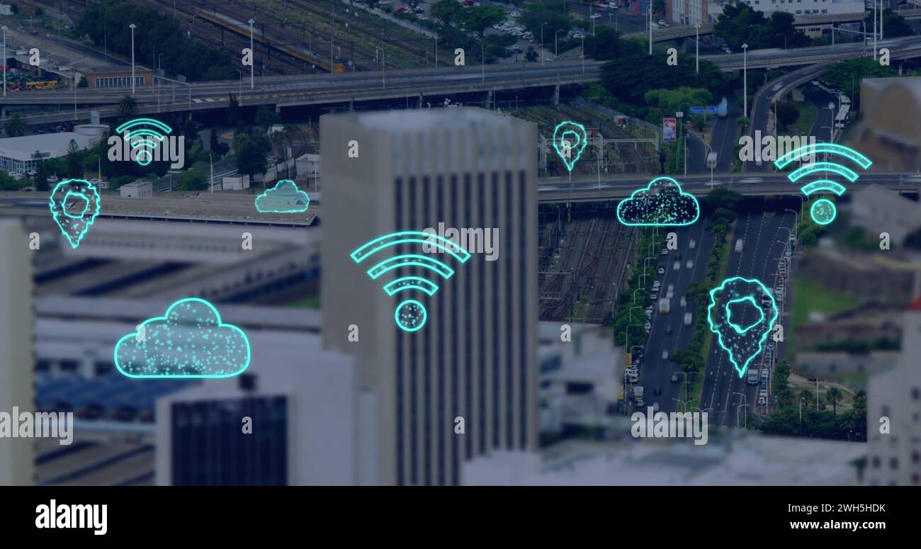 Animation digital clouds data processing hi-res stock photography and images - Alamy