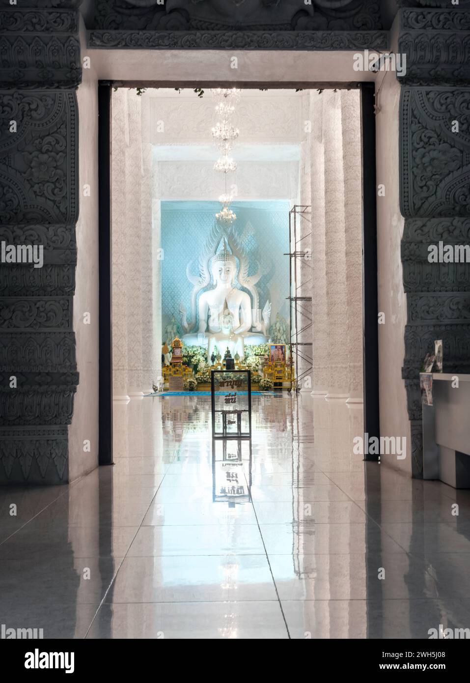 Modern Thai interior design.Beautifully illuminated shiny marble and ...