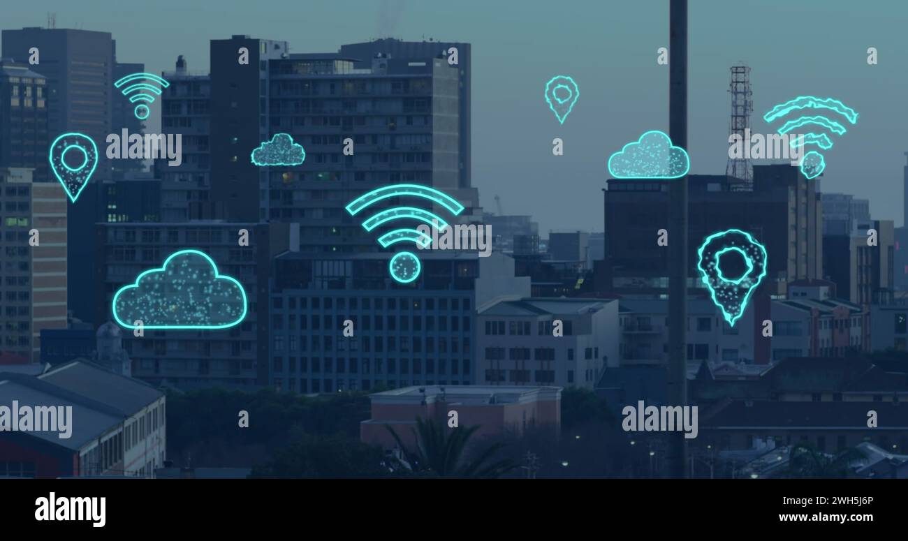 Animation digital clouds data processing hi-res stock photography and images - Alamy