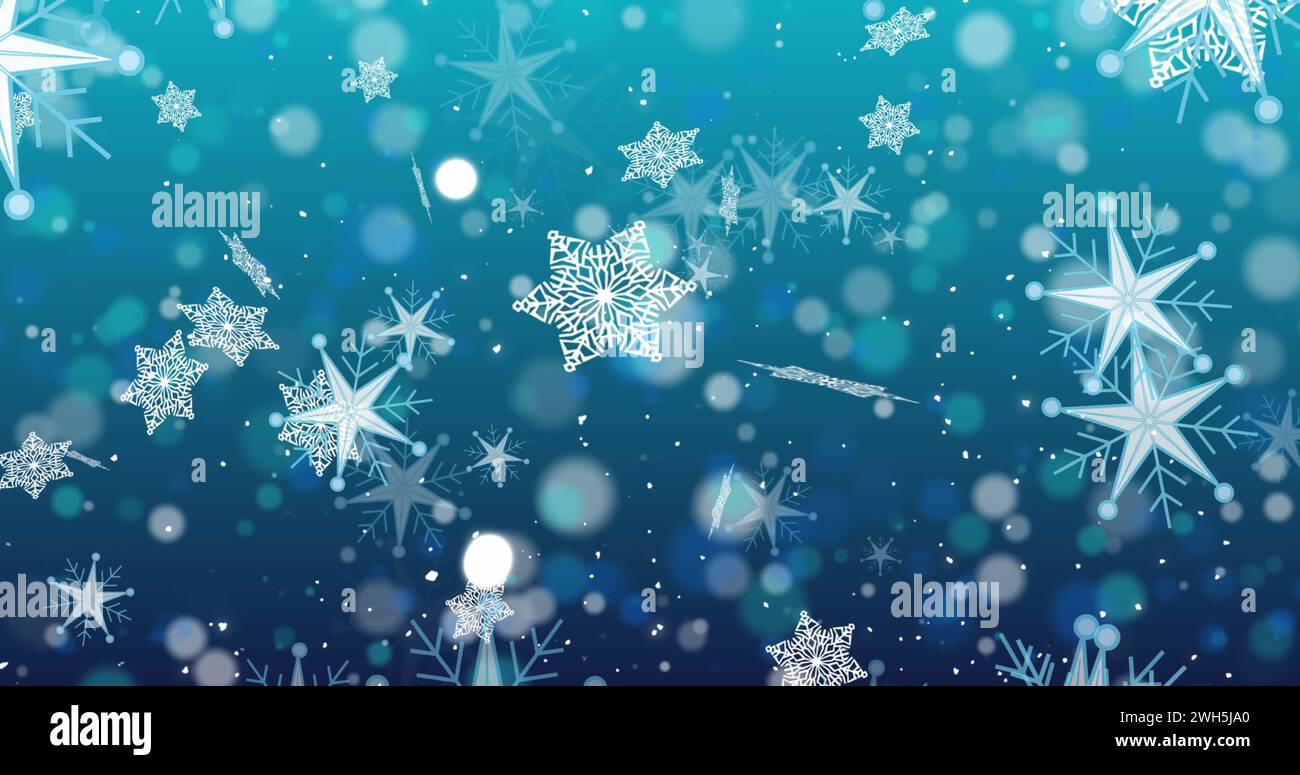 Falling snow blue background hi-res stock photography and images - Alamy