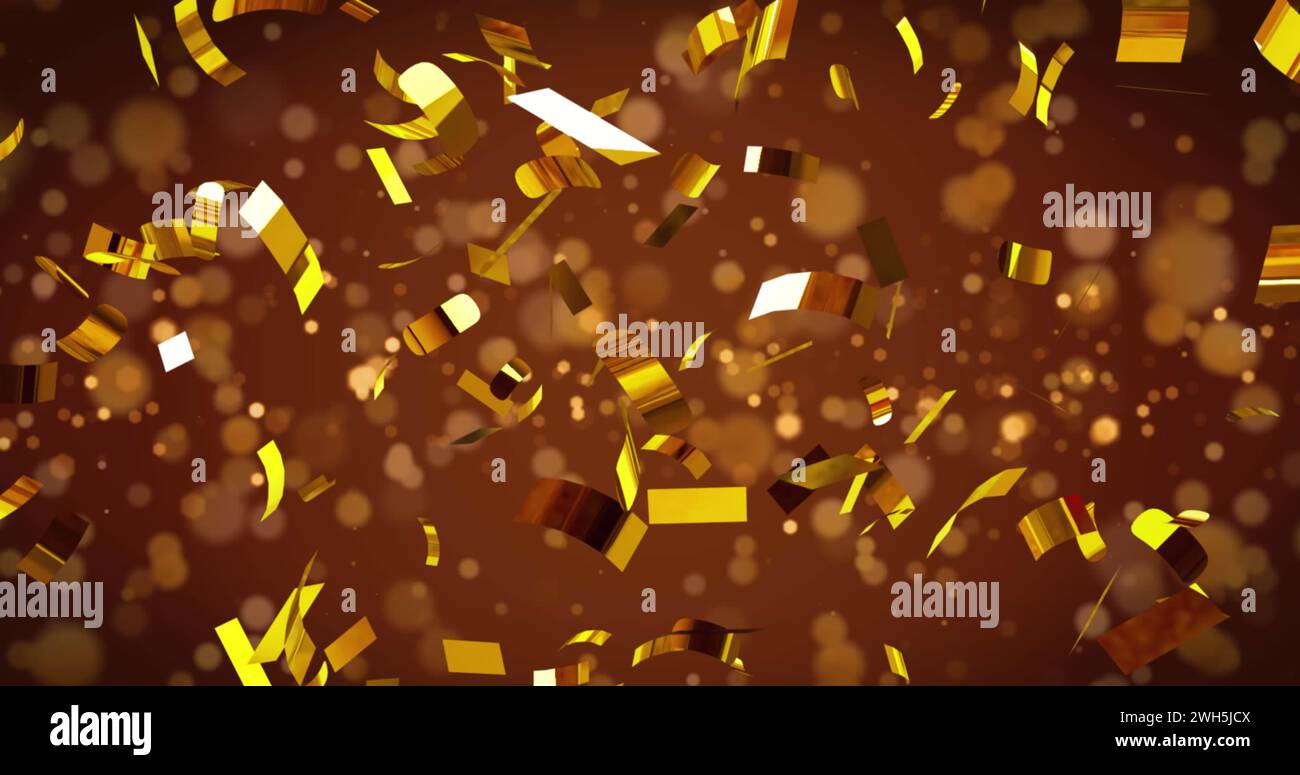 Digital animation gold confetti falling hi-res stock photography and images - Alamy