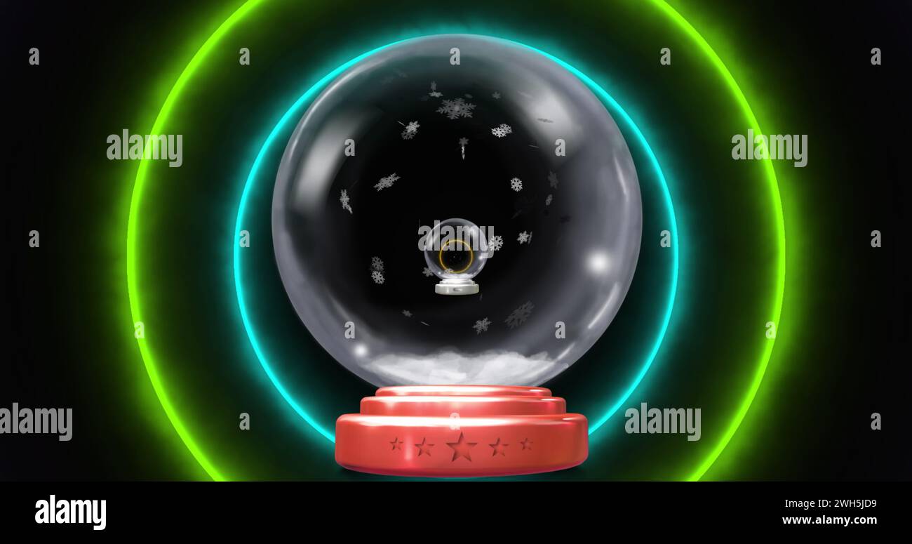 Animation neon christmas snow globe hi-res stock photography and images ...