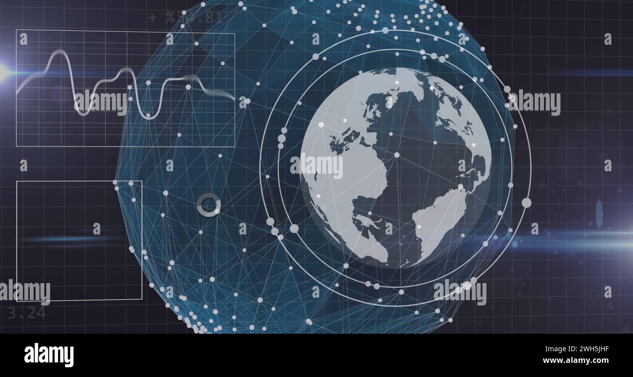 Animation statistics globe network connections hi-res stock photography and images - Alamy