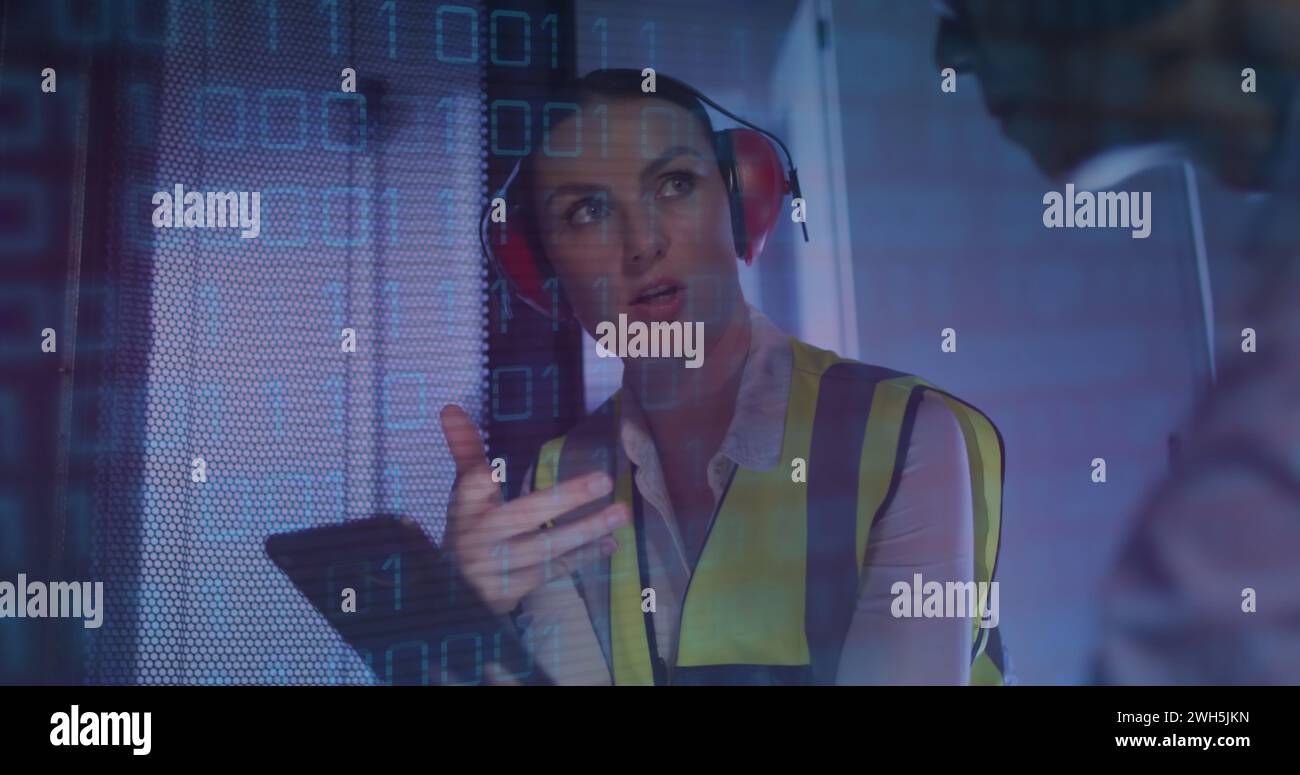 Animation binary coding over network hi-res stock photography and ...
