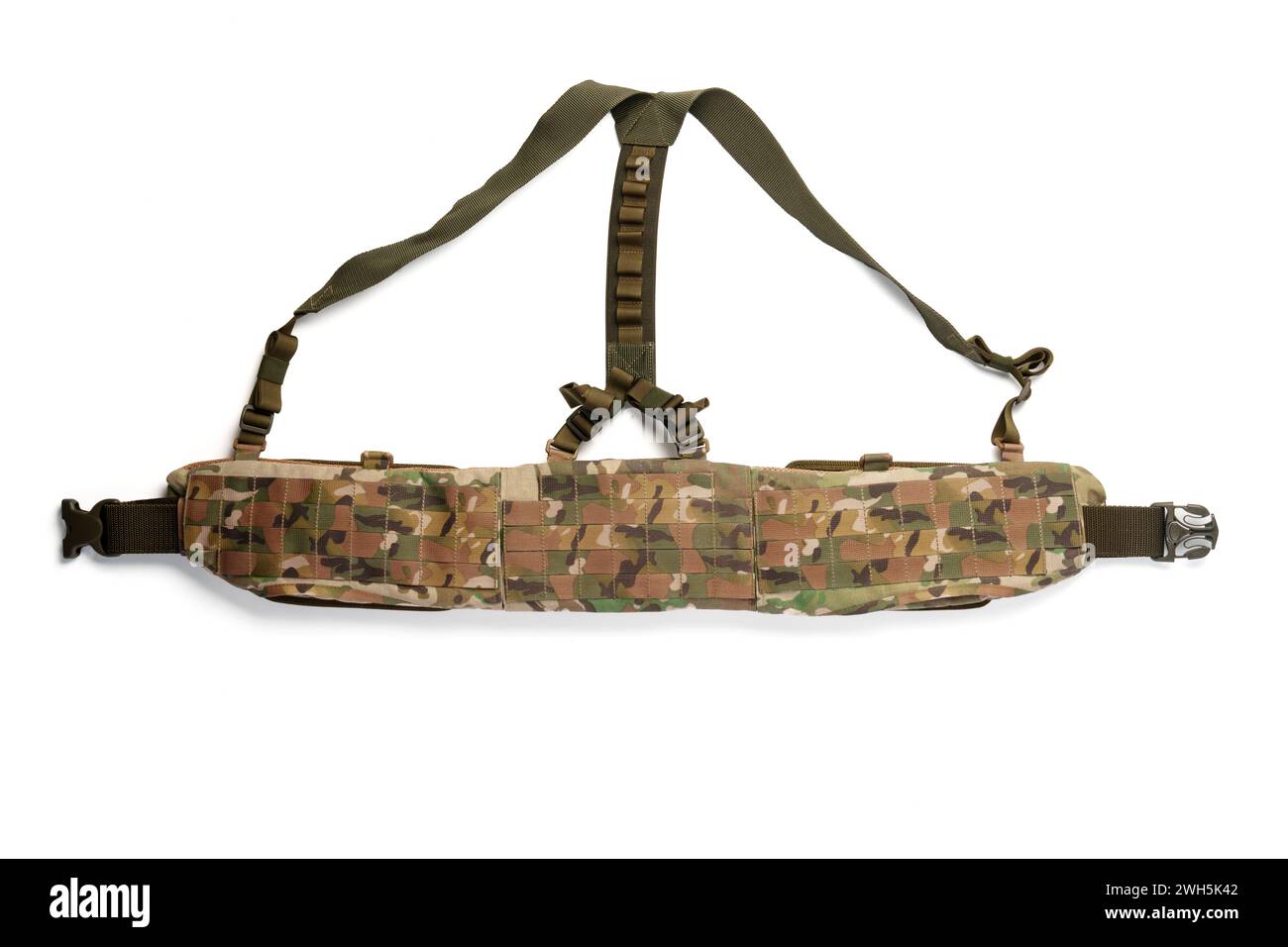 Military tactical belt isolated on white background Stock Photo - Alamy