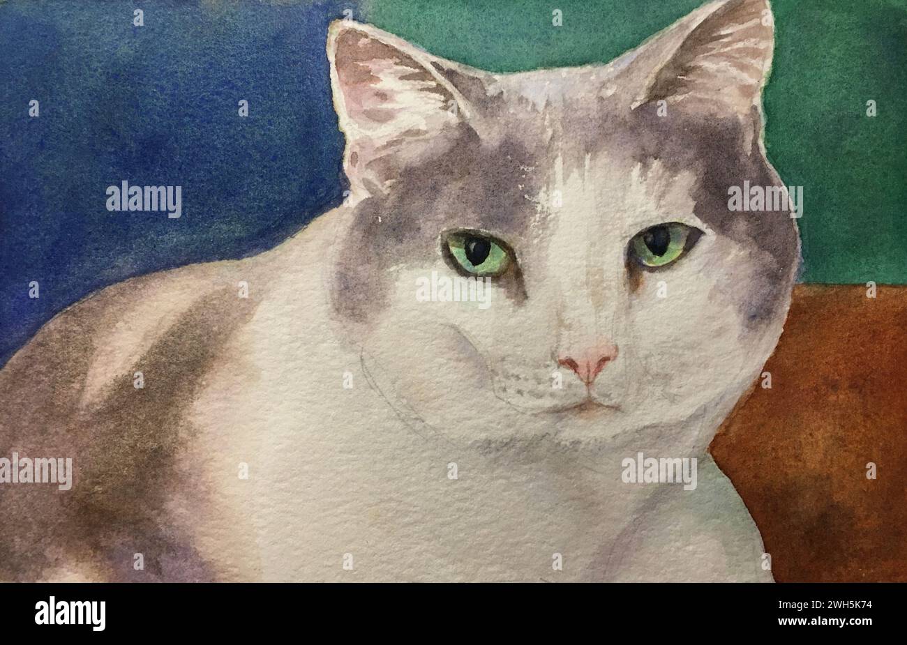 Hand painted cat art hi-res stock photography and images - Alamy