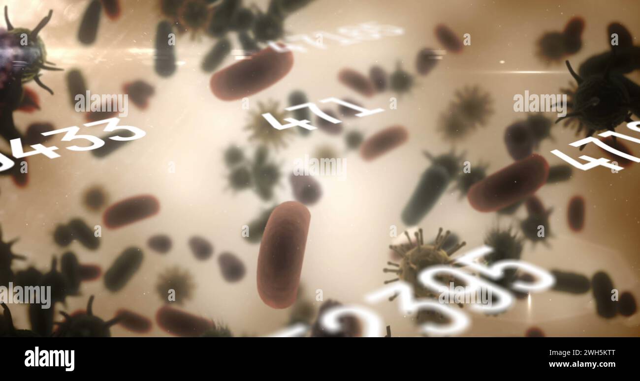 Image of scientific data processing over digital cell icons Stock Photo ...
