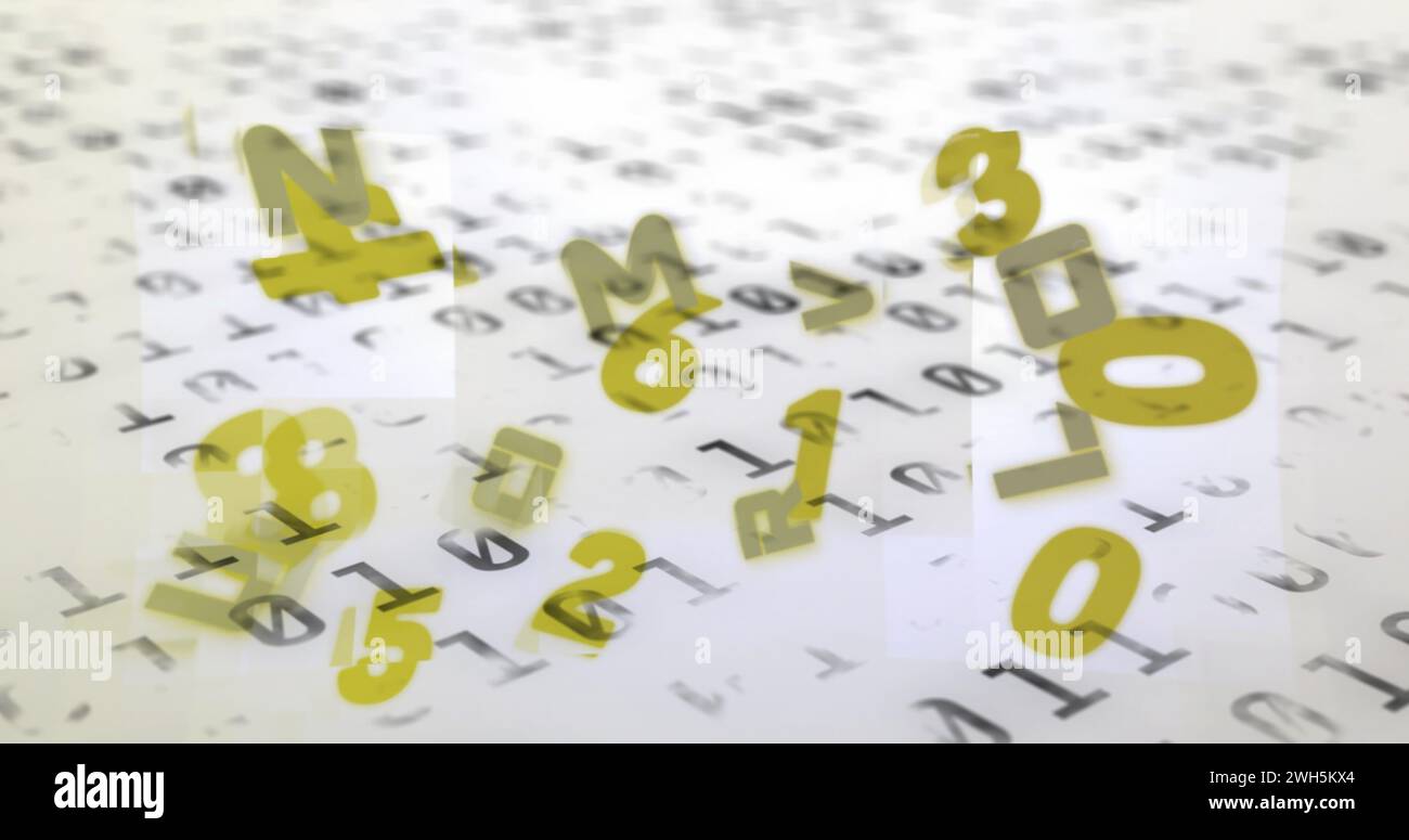 Image of floating letters and numbers over scientific data processing ...