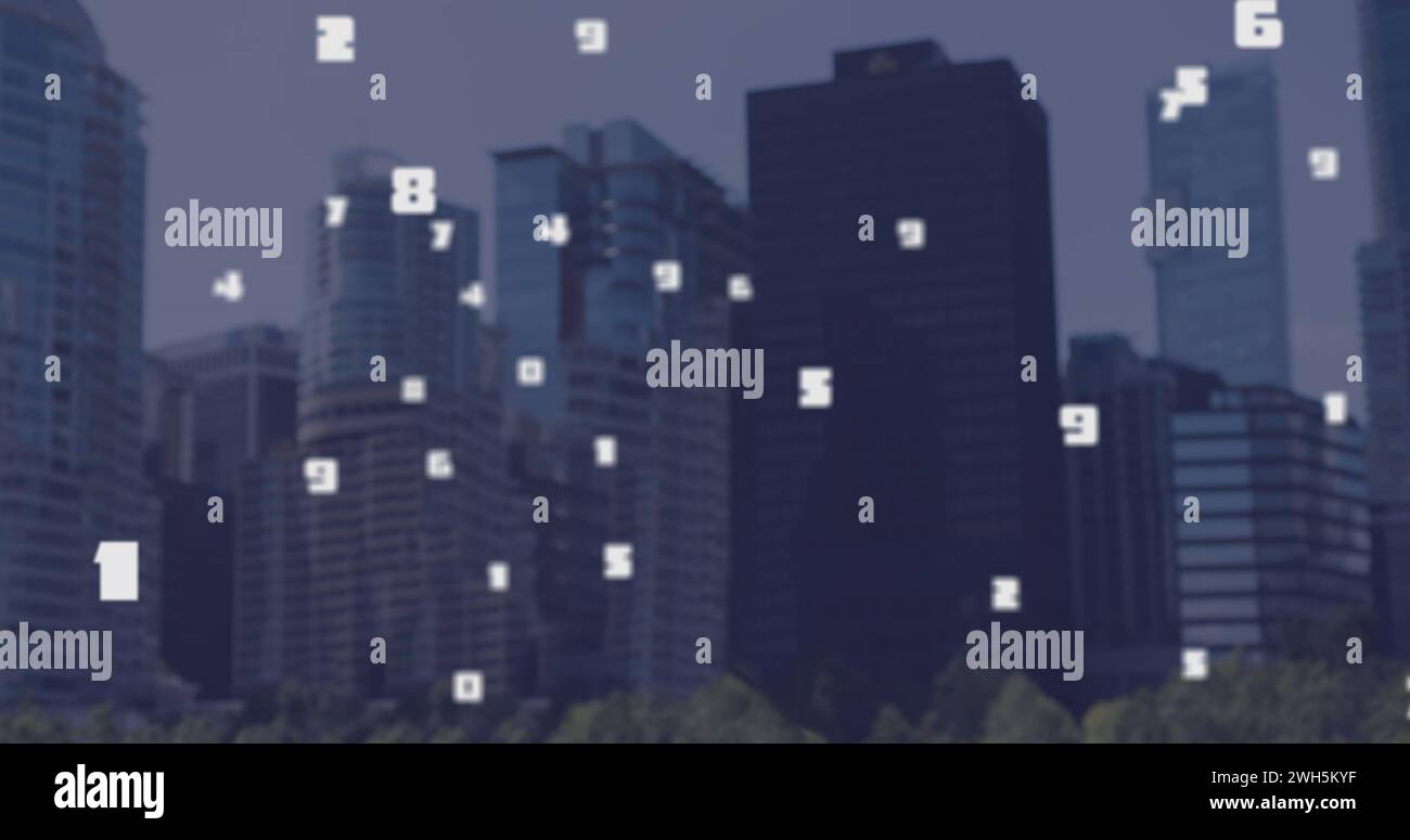 Image floating numbers over hi-res stock photography and images - Alamy