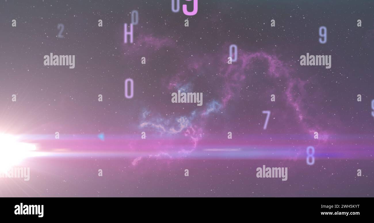 Image of floating letters and numbers on black background Stock Photo ...