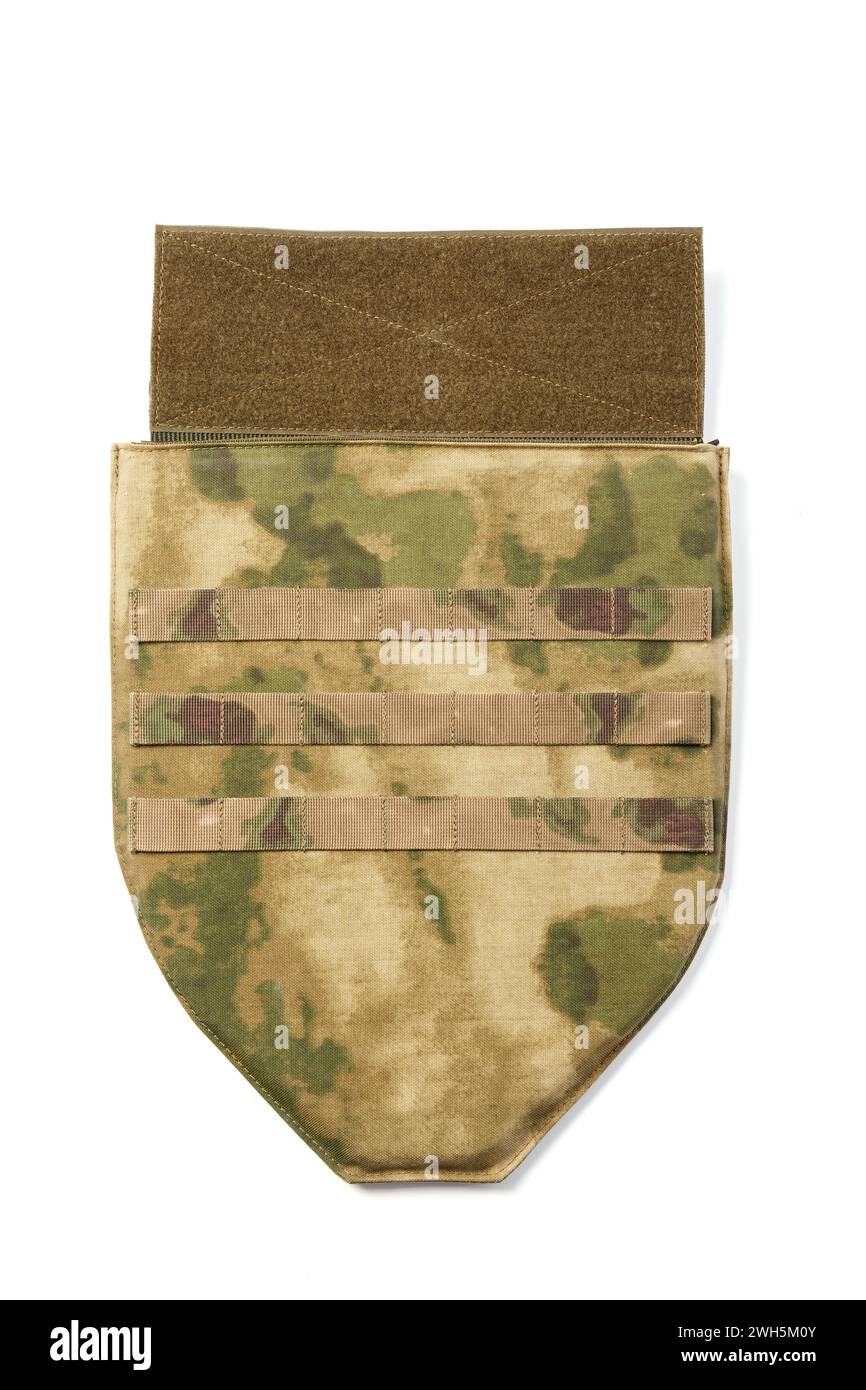 Tactical armor plate. Groin armor protection on white background Stock ...