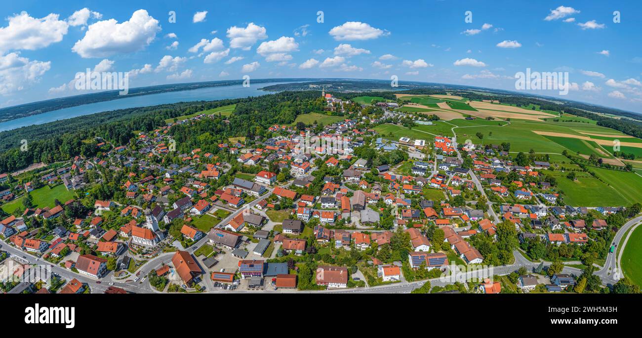 View of the municipality of Erling near Andechs Monastery on Lake ...