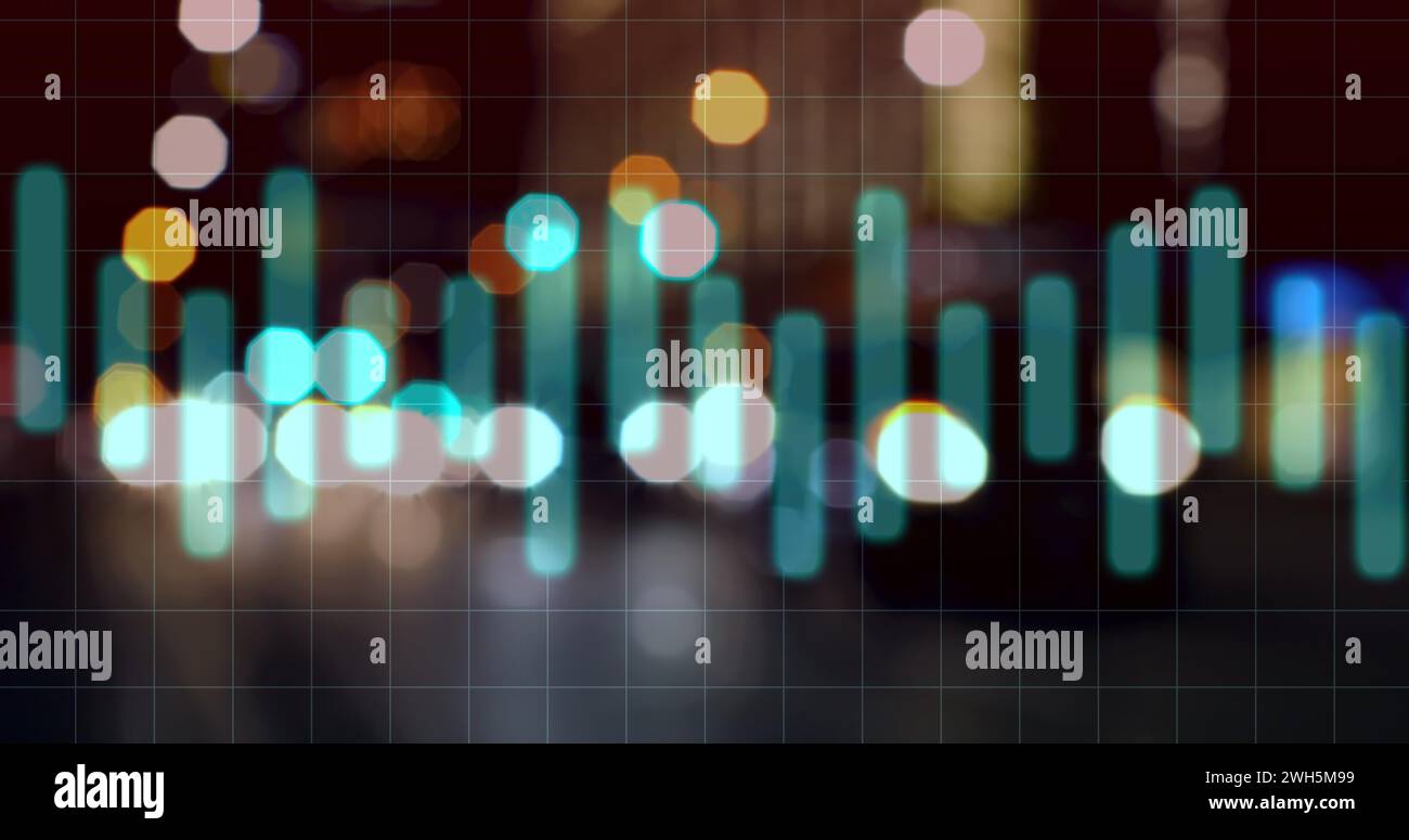 Image of graphs over blurred road traffic Stock Photo - Alamy