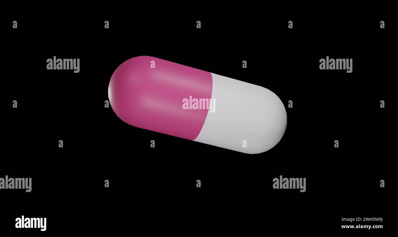 Image of floating pill on black background Stock Photo - Alamy