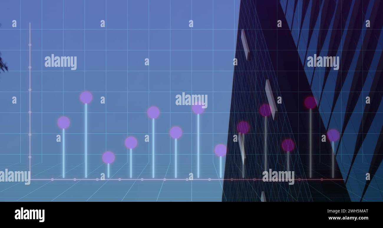 Animation graphs over office building hi-res stock photography and ...