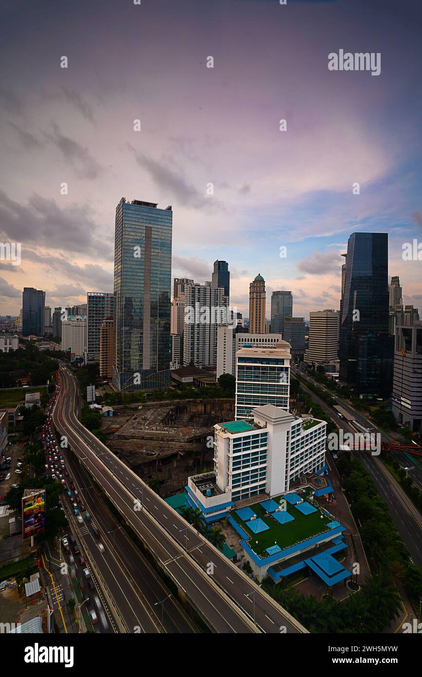 Aerial view jakarta skyscrapers night hi-res stock photography and ...