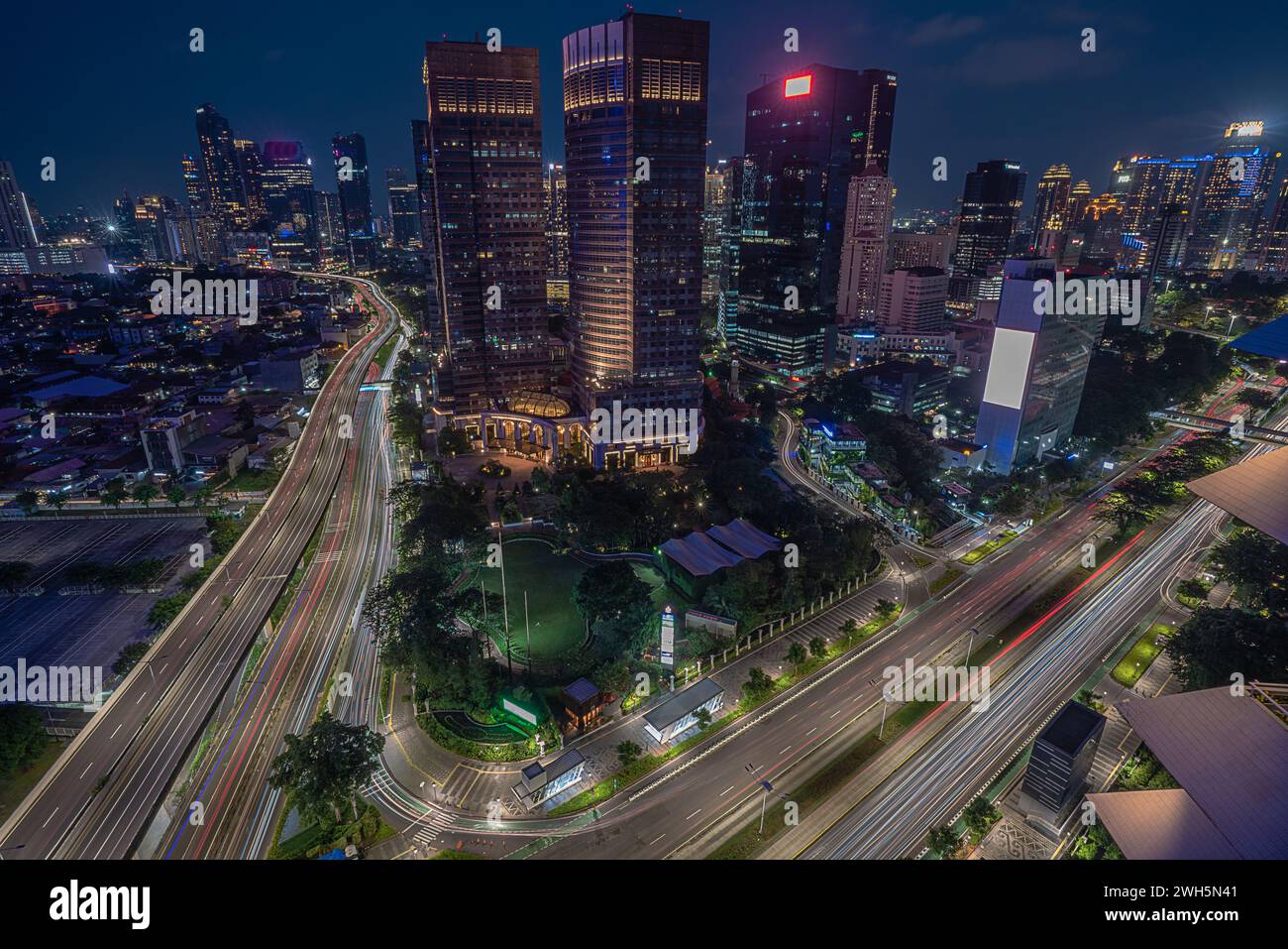 Jakarta city night traffic skyscrapers hi-res stock photography and images - Alamy