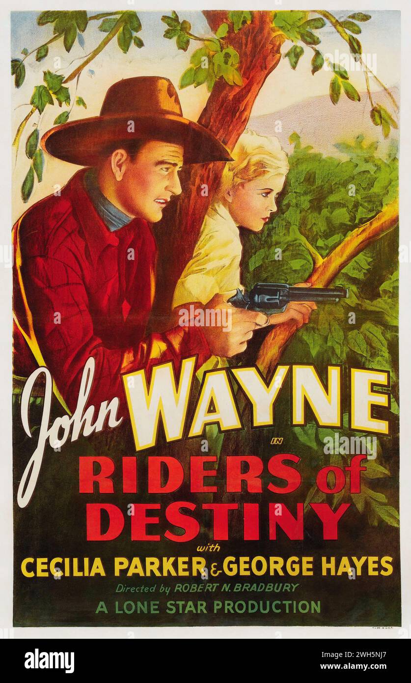 John Wayne - Riders of Destiny (Monogram, 1933) Vintage Film Poster - A ...