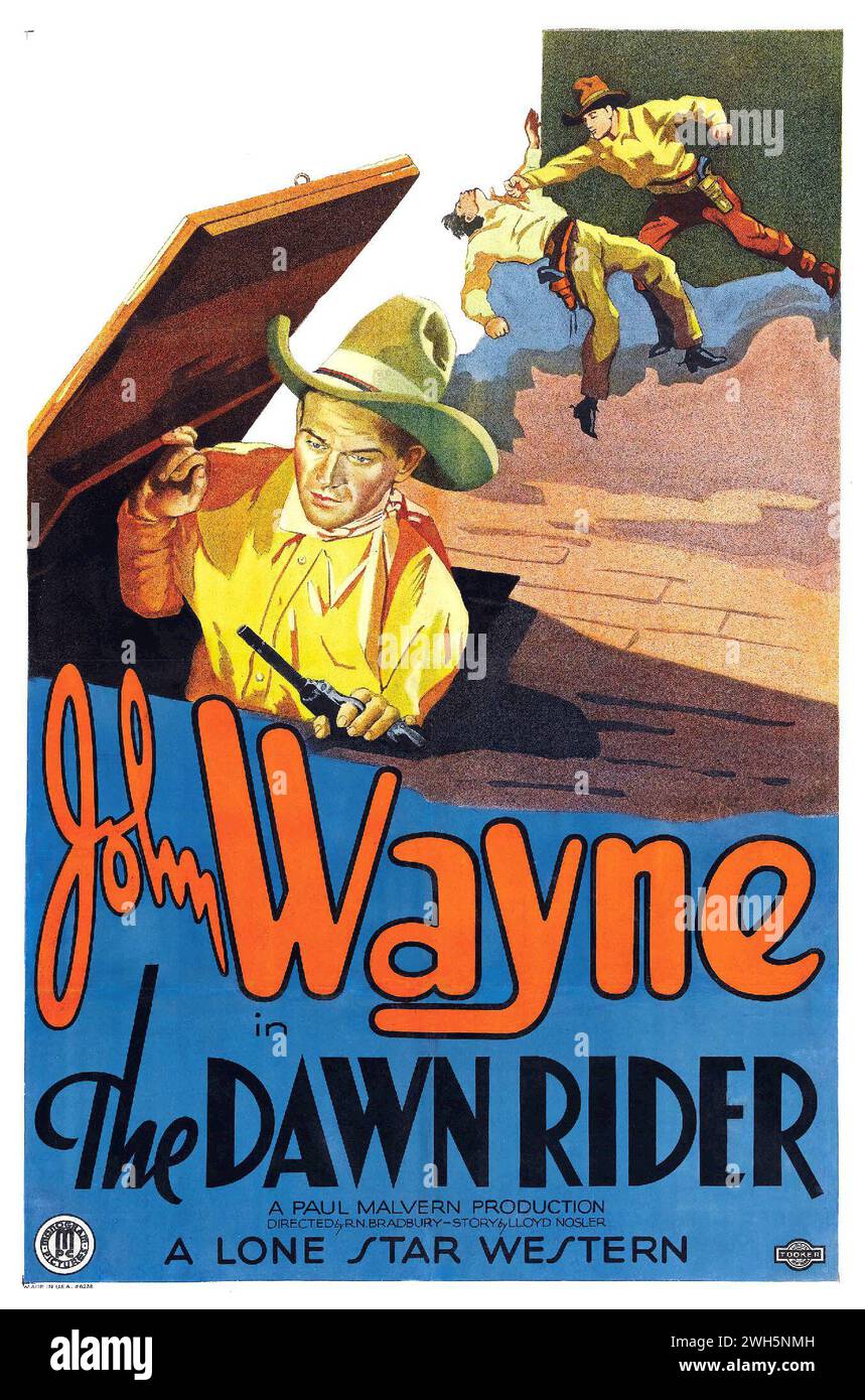 Western star John Wayne in The Dawn Rider (Monogram, 1935) Western film - Vintage Movie poster ...