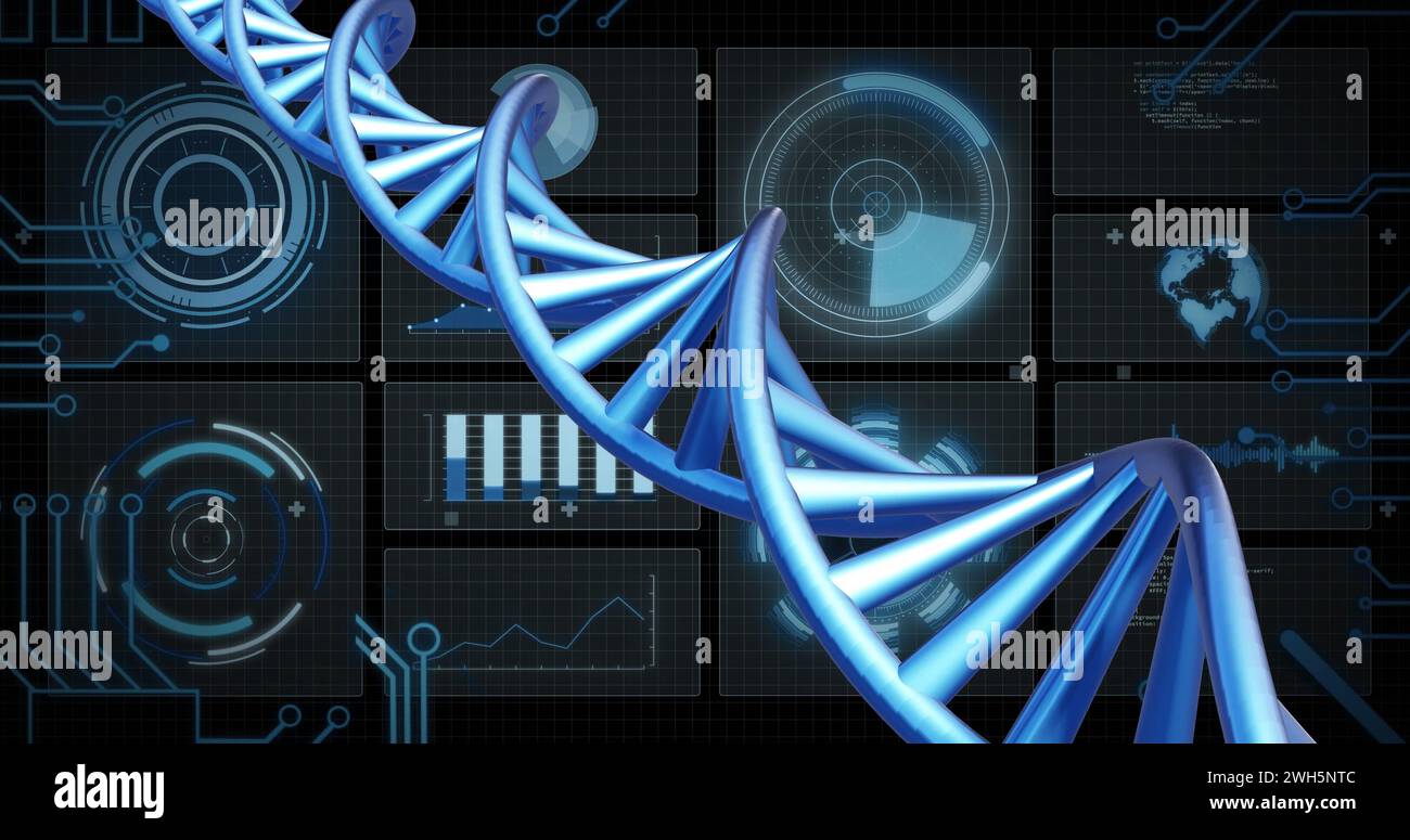 Animation spinning dna strand data hi-res stock photography and images ...
