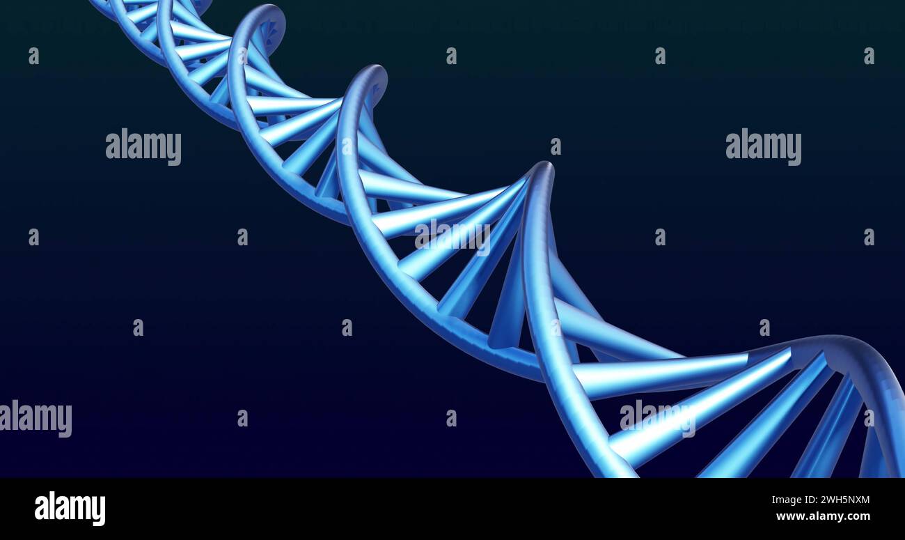 A 3D illustration of a DNA double helix in blue tones Stock Photo - Alamy