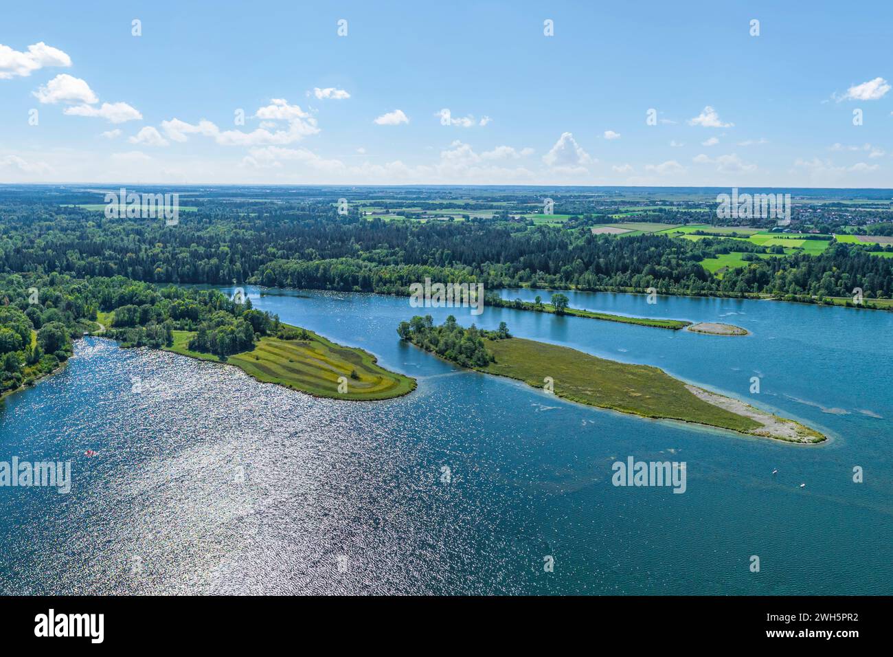 The Lech barrage 23, called Mandichosee in Lechfeld near Augsburg from ...