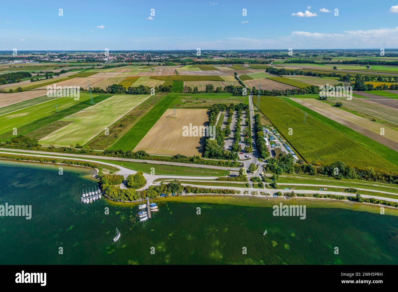 The Lech barrage 23, called Mandichosee in Lechfeld near Augsburg from ...