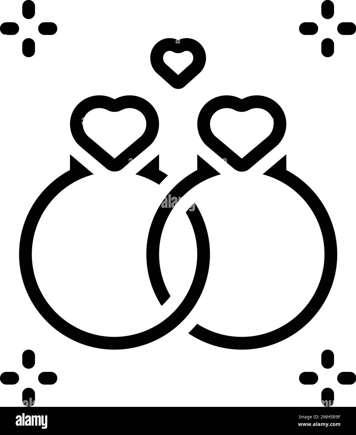 Wedding rings vector vectors Black and White Stock Photos & Images - Alamy