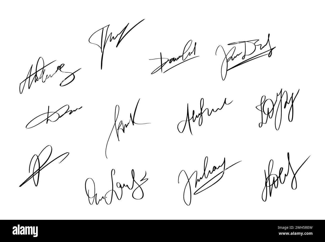 Handwriting Autograph set. Personal fictitious signature calligraphy ...