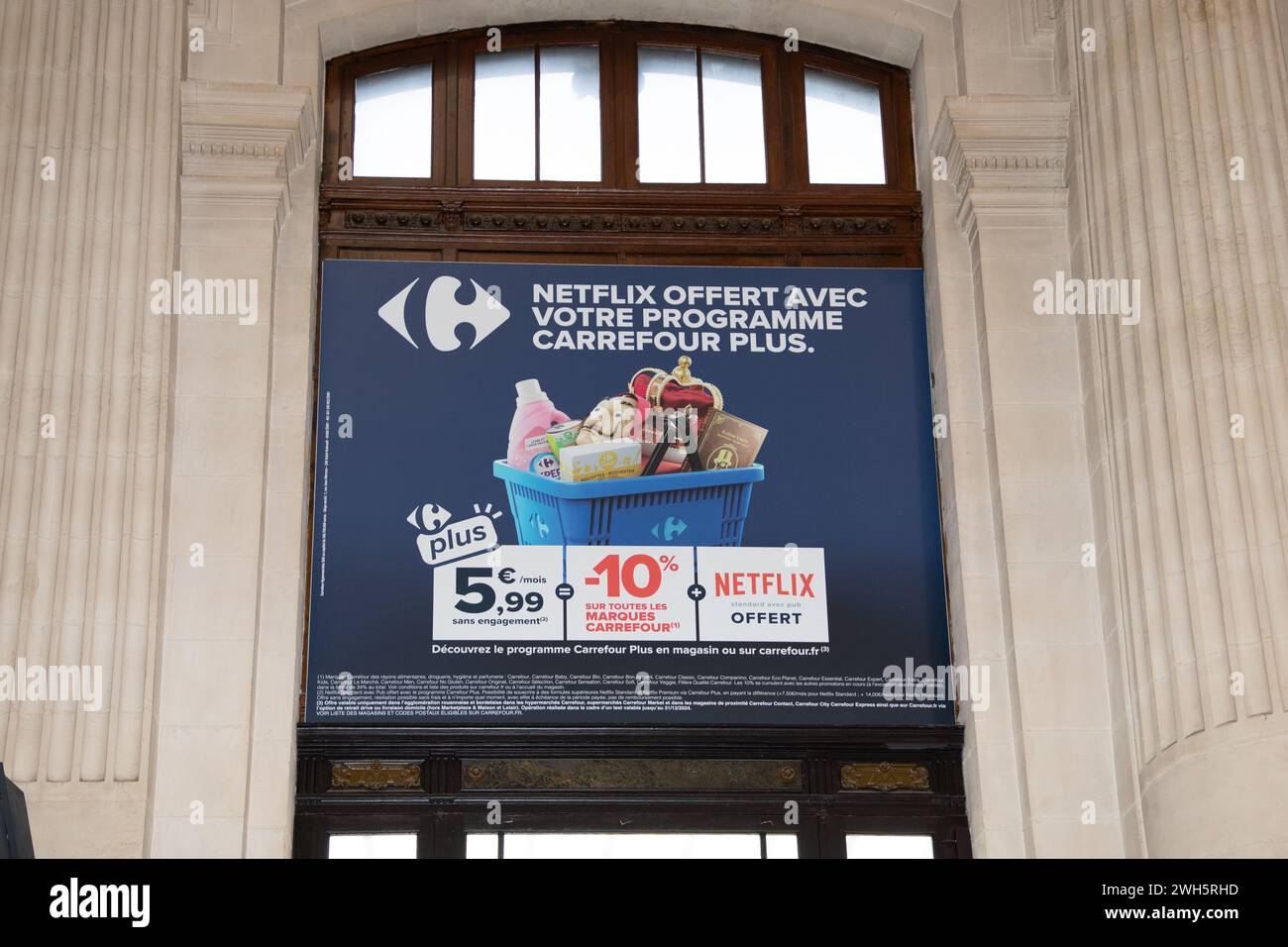 Bordeaux , France - 02 07 2024 : carrefour advertising with offer ...