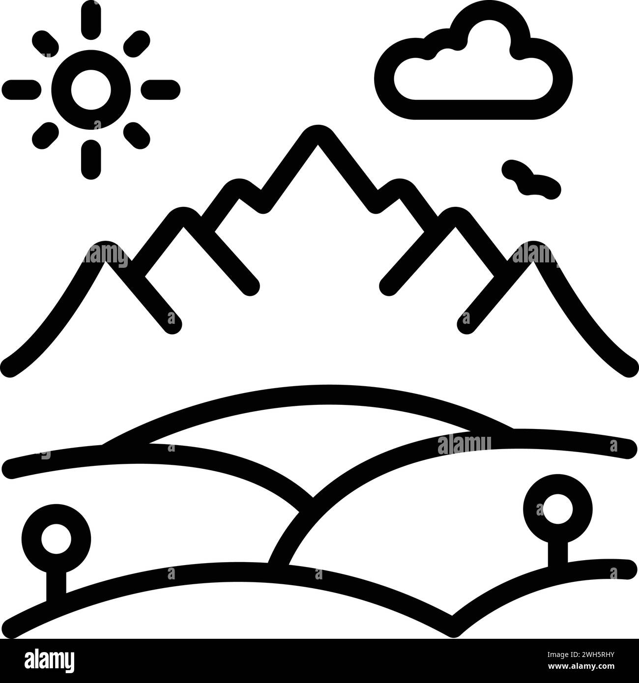 Cloud rock hills Stock Vector Images - Alamy
