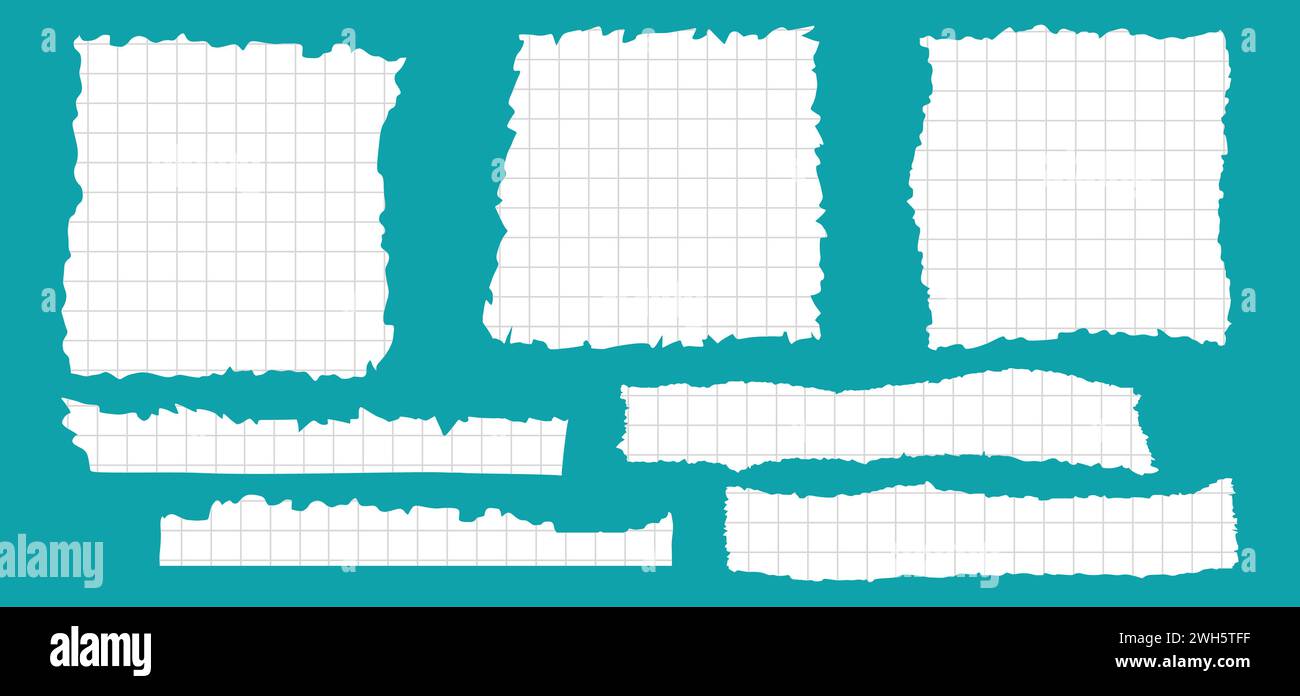 Jagged torn paper set. Black shape ripper and strip. Texture grunge ...