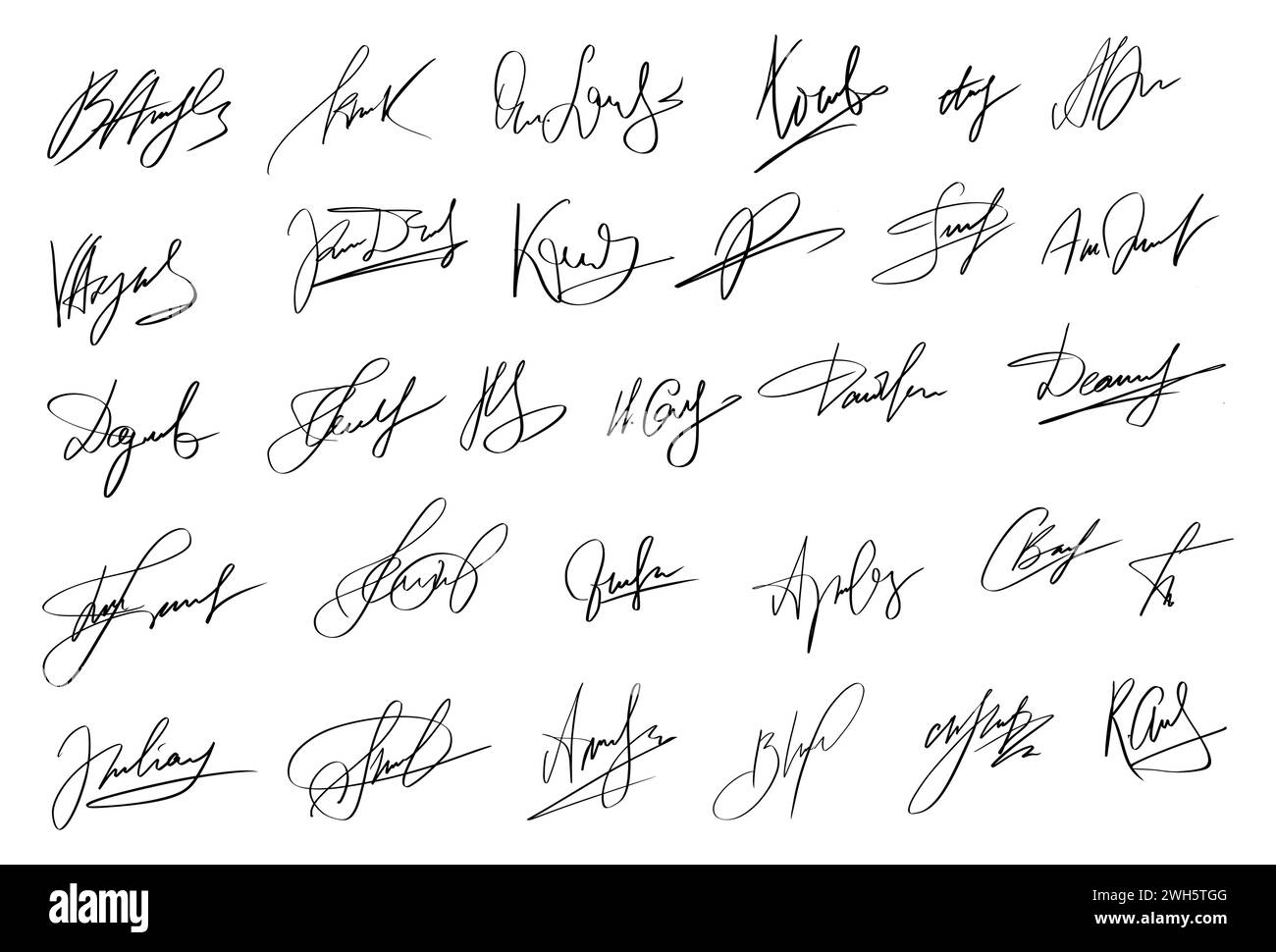 Handwriting Autograph set. Personal fictitious signature calligraphy ...