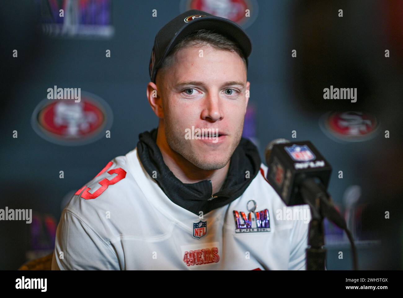 San Francisco 49ers running back Christian McCaffrey during a media day ...
