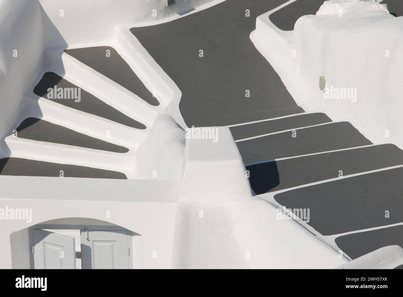 The tangled stairs in Santorini Greece Stock Photo - Alamy