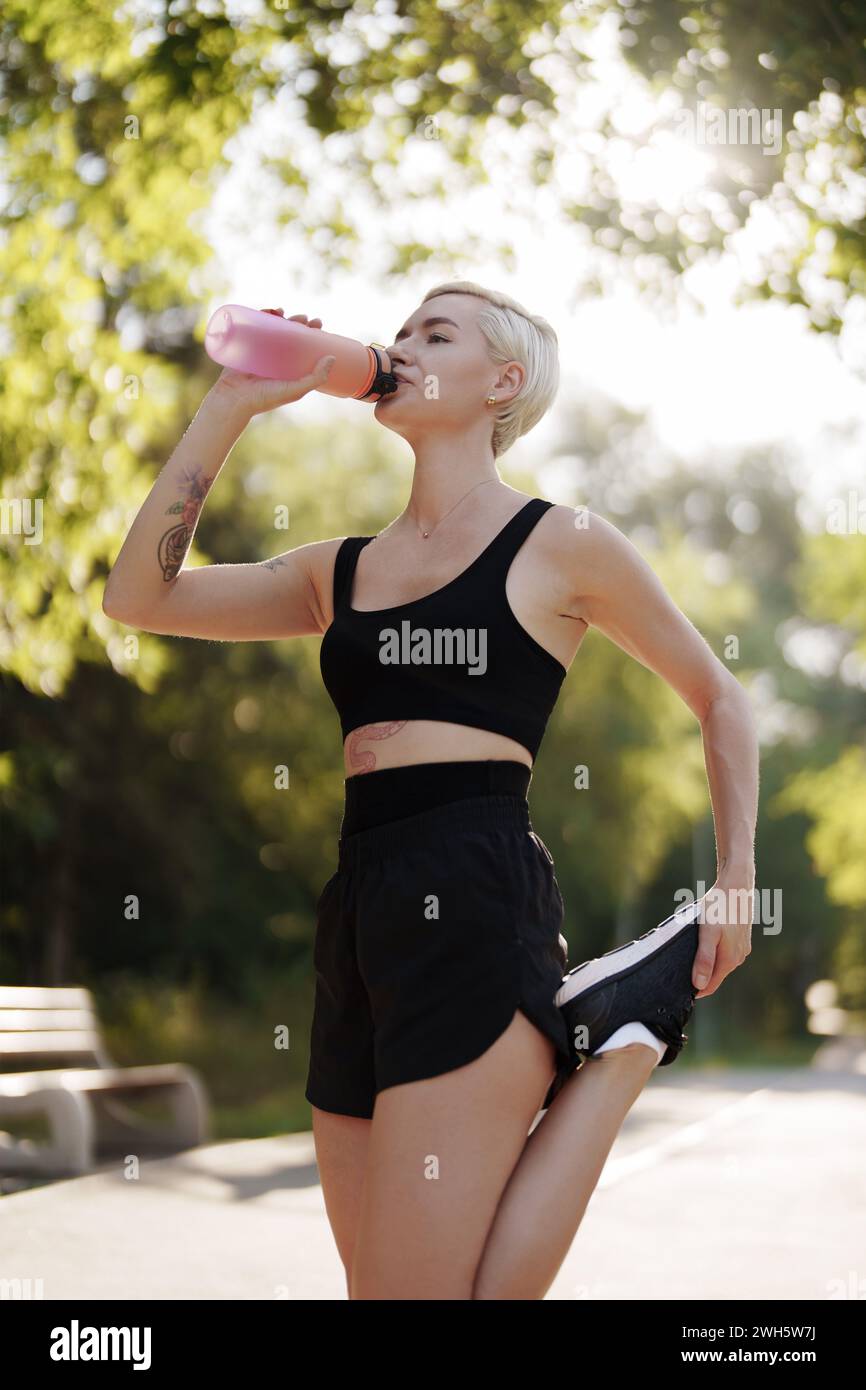 Hydration Break During Park Run Stock Photo - Alamy