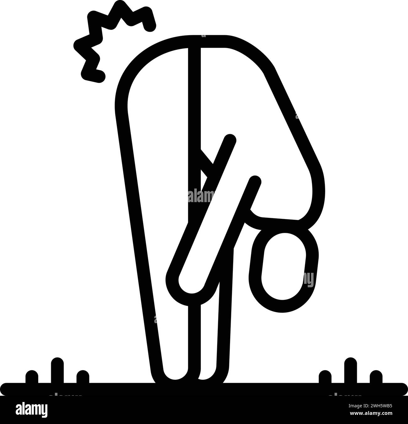 Standing forward bend Black and White Stock Photos & Images - Alamy