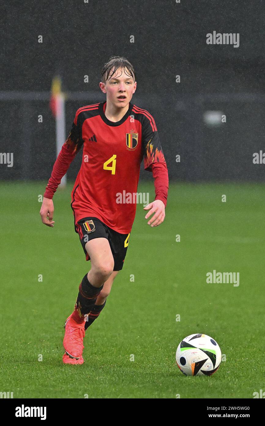 Tubize, Belgium. 07th Feb, 2024. Mats Thielemans (4) of Belgium ...