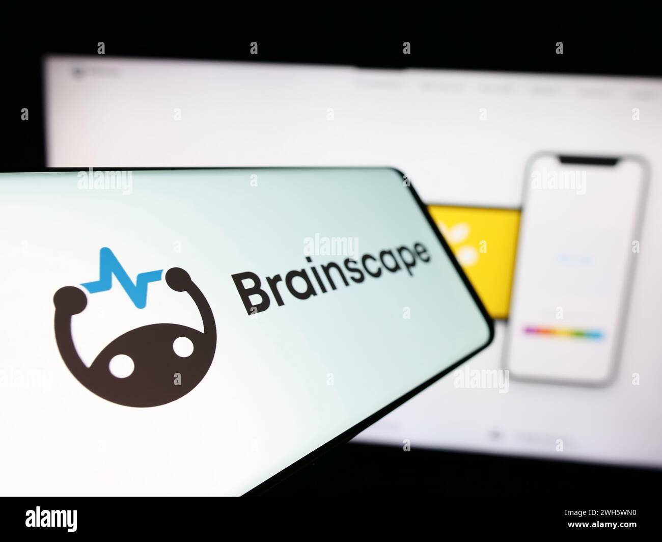 Mobile phone with logo of American online education platform company ...