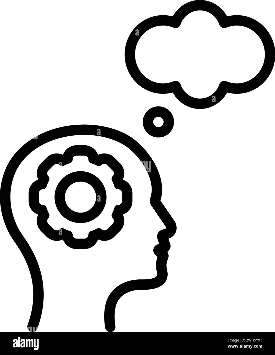 Think thoughts shape Black and White Stock Photos & Images - Alamy