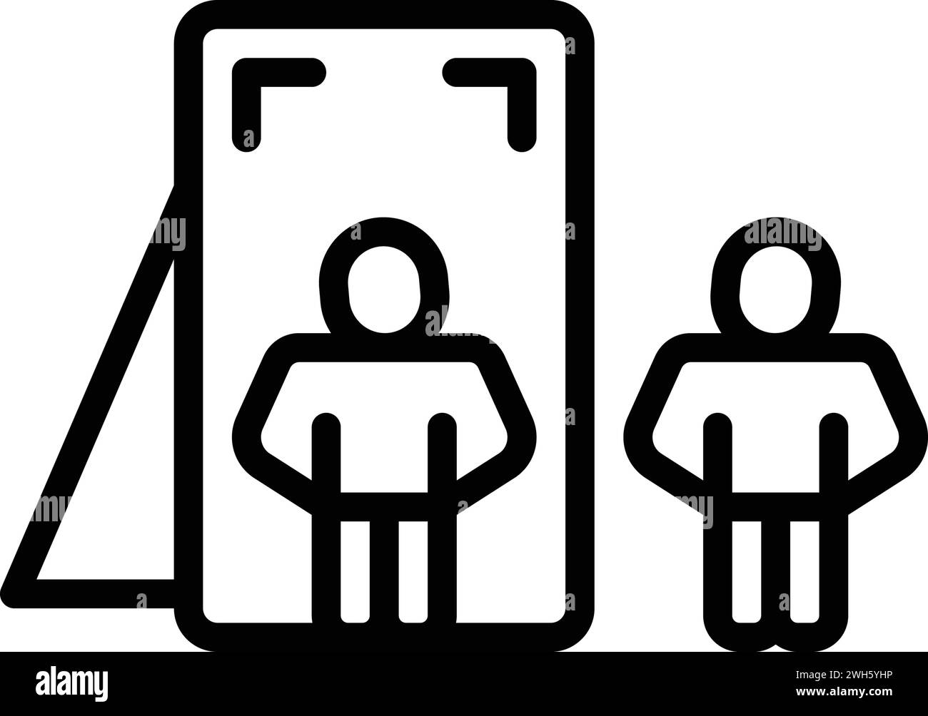 Self reflection vector vectors Black and White Stock Photos & Images ...