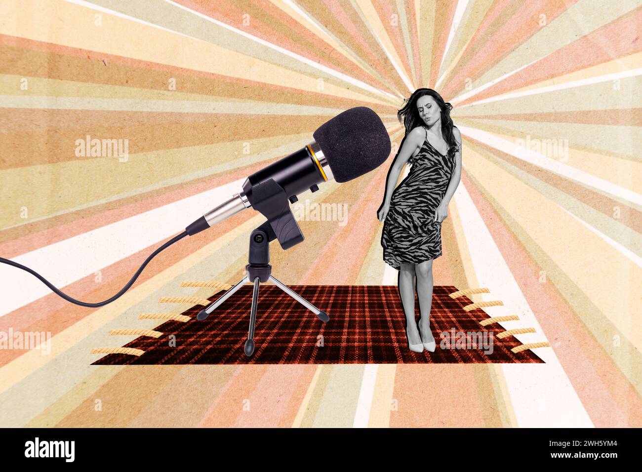 Exclusive photo art collage of popular pop star singer at concert ...