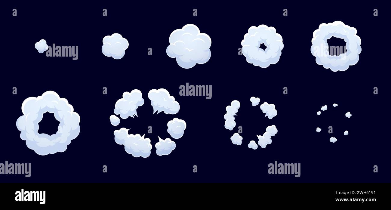Cartoon smoke puff animation effects hi-res stock photography and ...