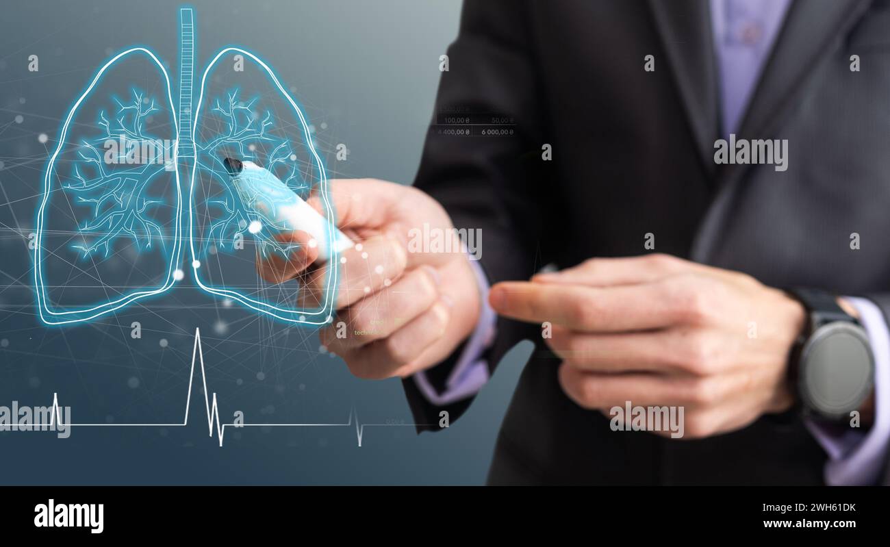 Healthy Human Lungs 2d illustration Stock Photo - Alamy