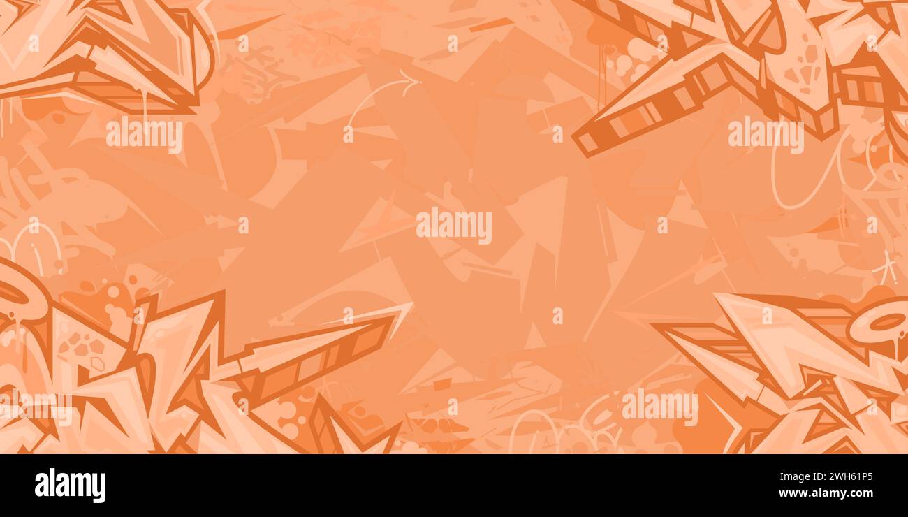 Peach Fuzz Trendy Abstract Urban Style Hiphop Graffiti Street Art ...