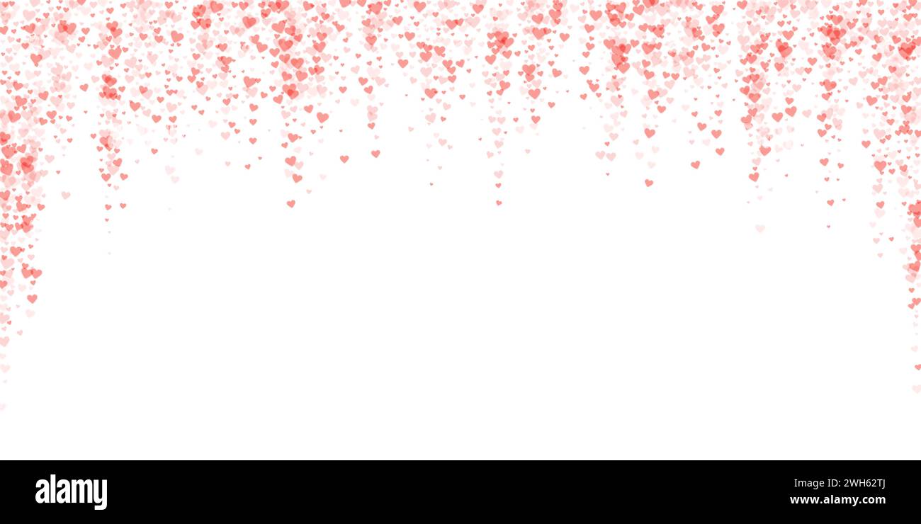 Flying hearts for valentine's day. Red hearts scattered on white ...